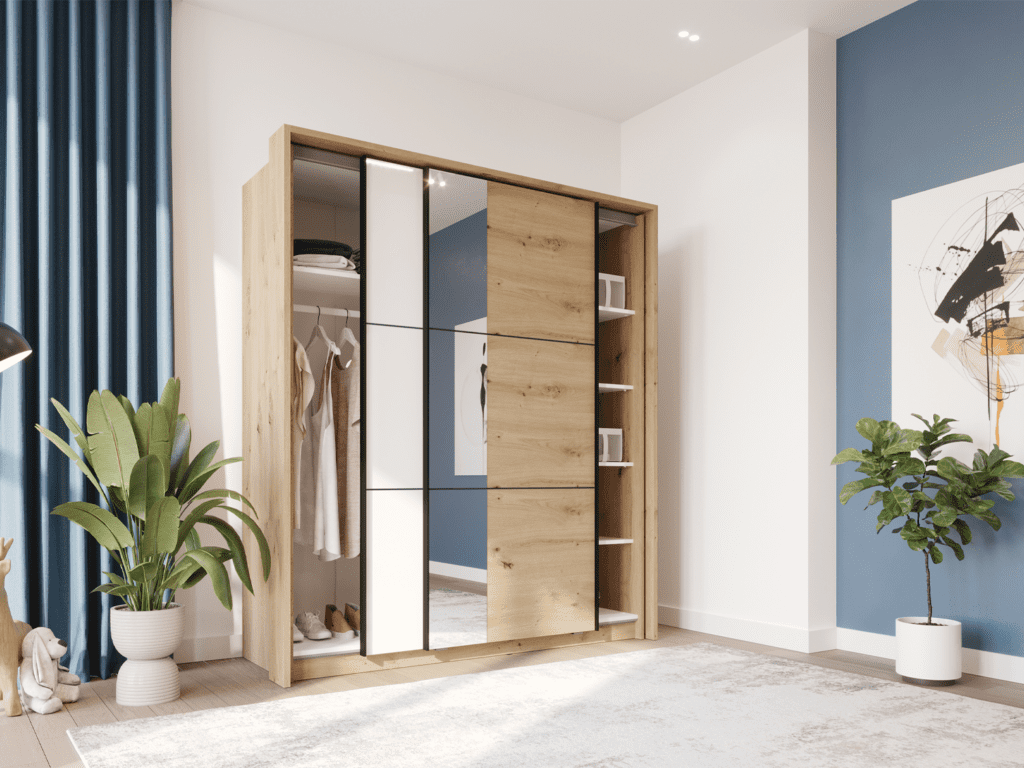 Klizni plakar Beta 220 belo/ogledalo/artisan - Vitorog promet ...